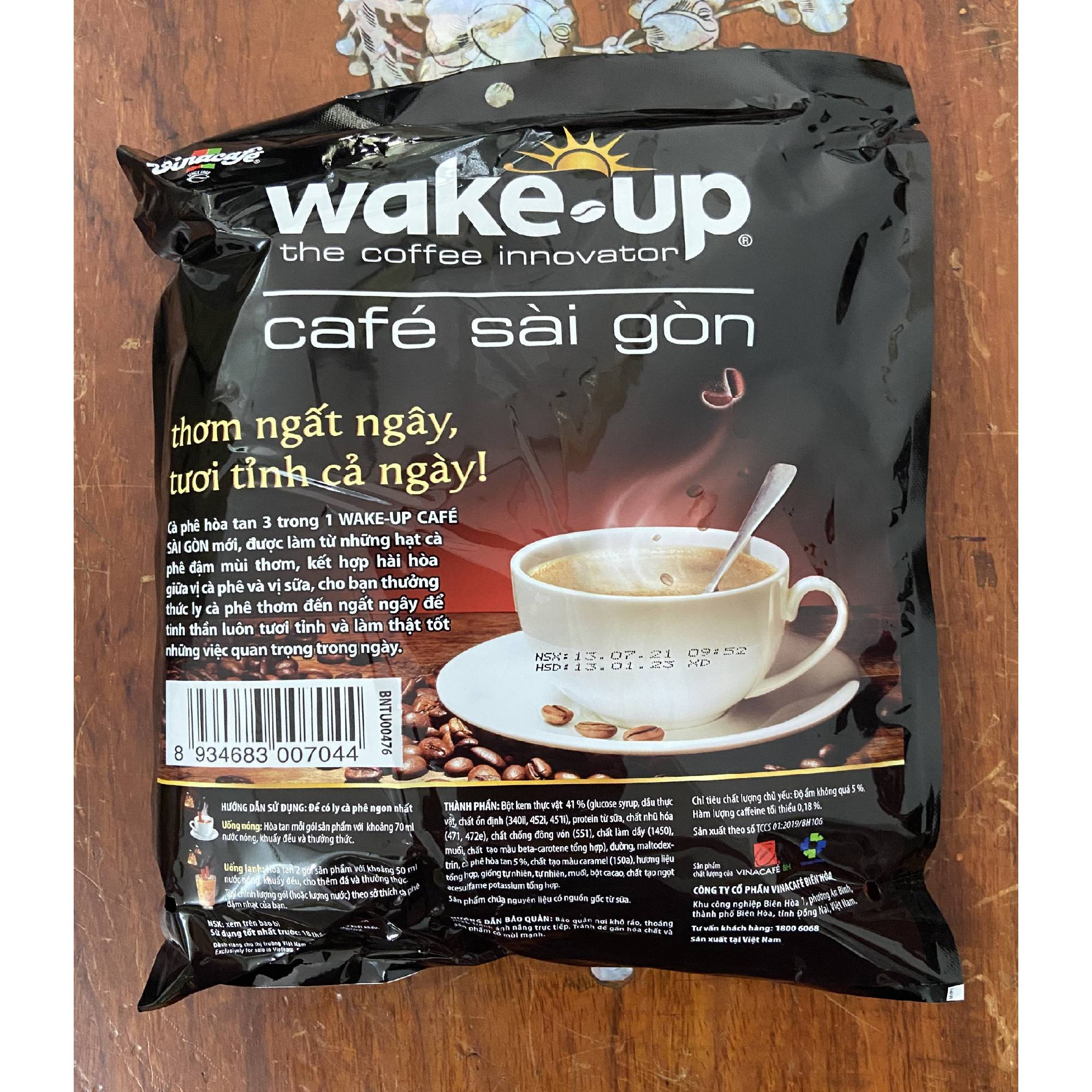 Cà phê sữa hòa tan Wake-up Café Sài Gòn bịch 24 gói 19g