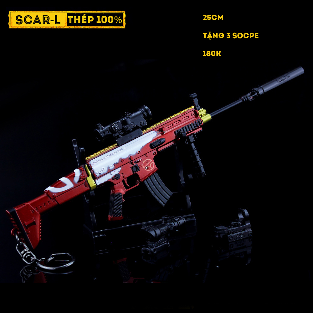 Mô HÌnh PUBG Scar SKin Lời THề Tặng Kèm 3 Scope Và Kệ Trưn gBafy 19cm