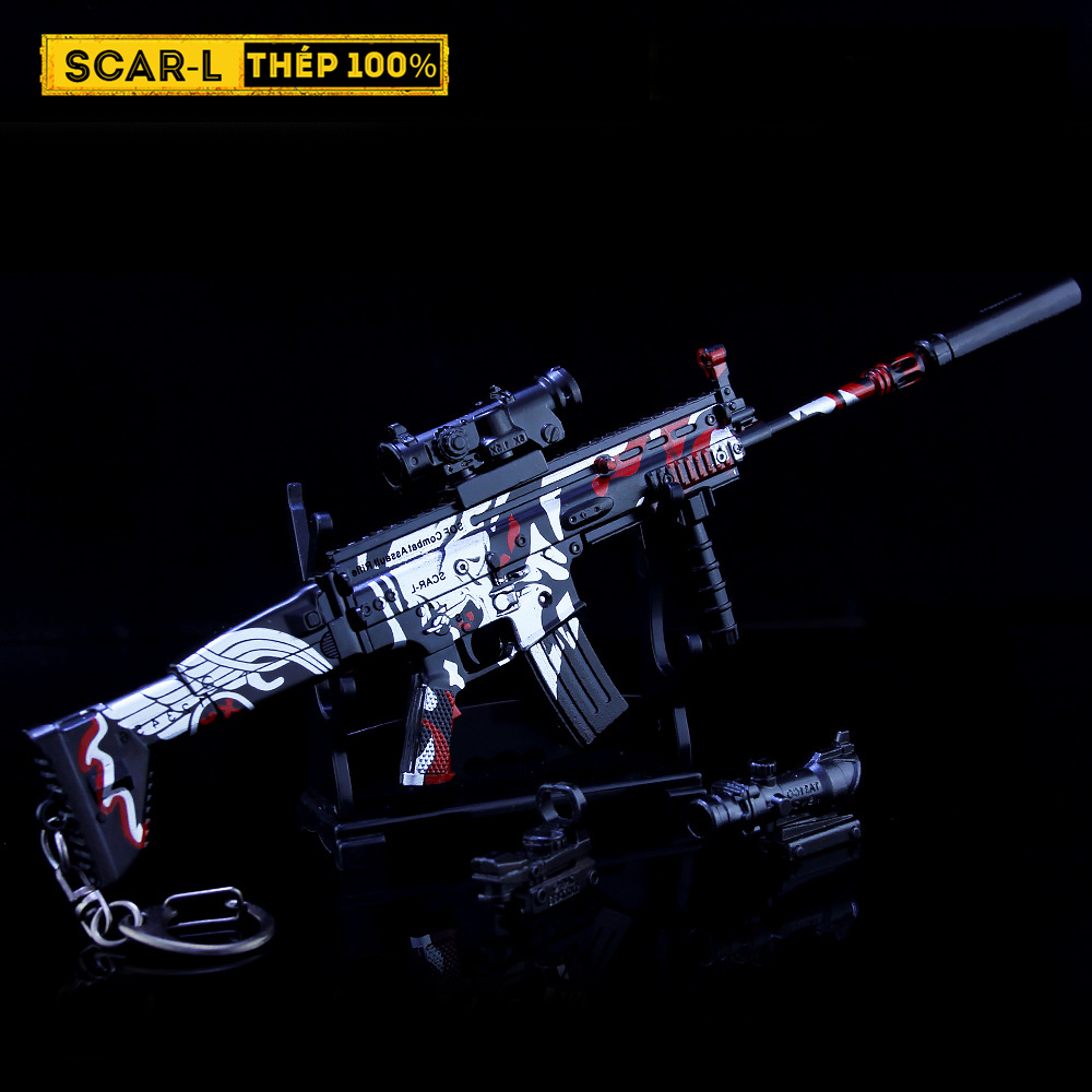 Mô Hình PUBG Scar Skin Quái Thú Tặng kèm Kệ Trưng Bày 19cm Và 3 Scope